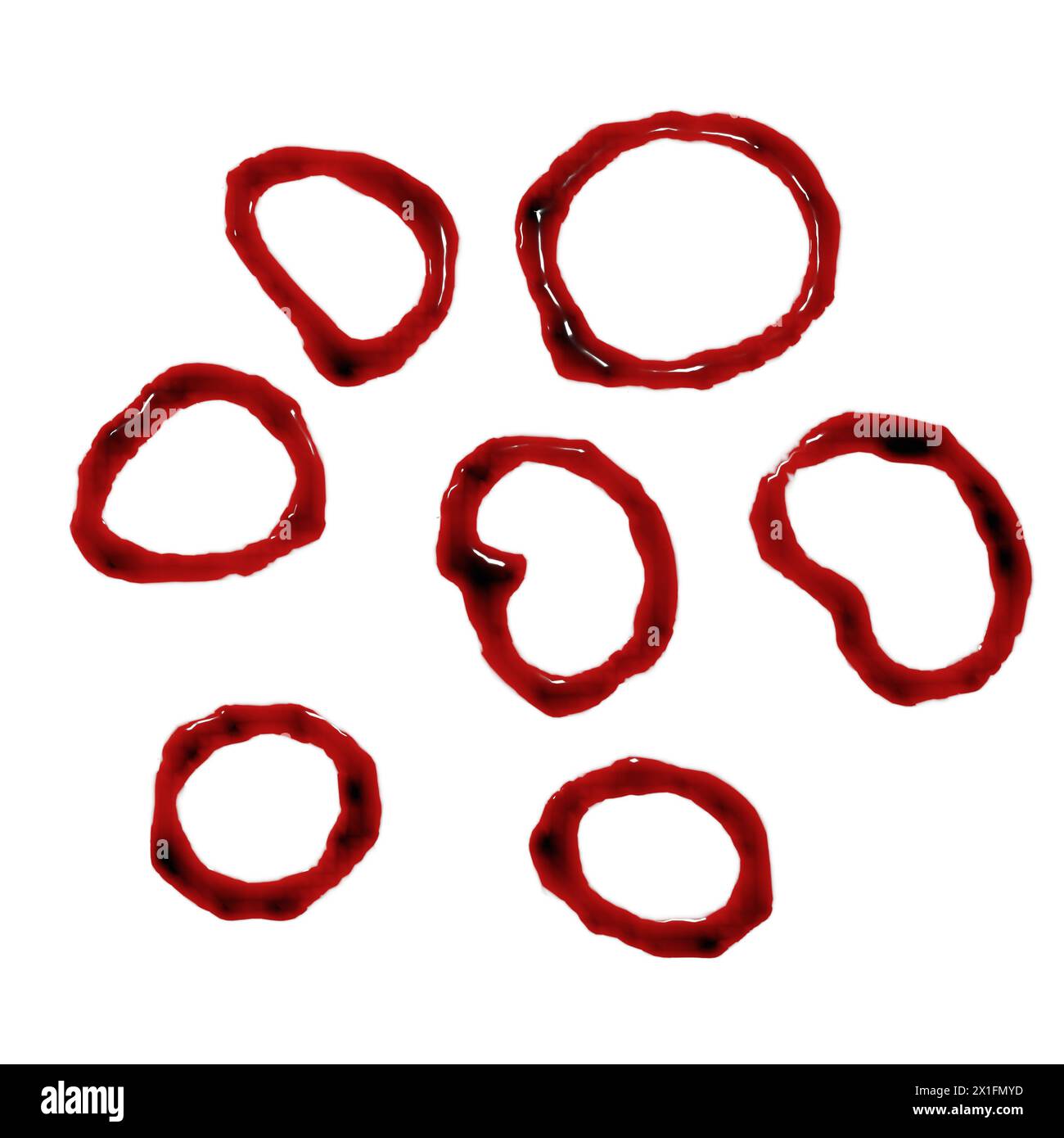 3d render of blood stain, splatter or spatter for crime scene or ...