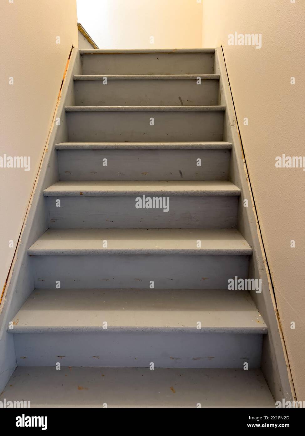 Unfinished Staircase Leading to Suburban Basement Stock Photo - Alamy
