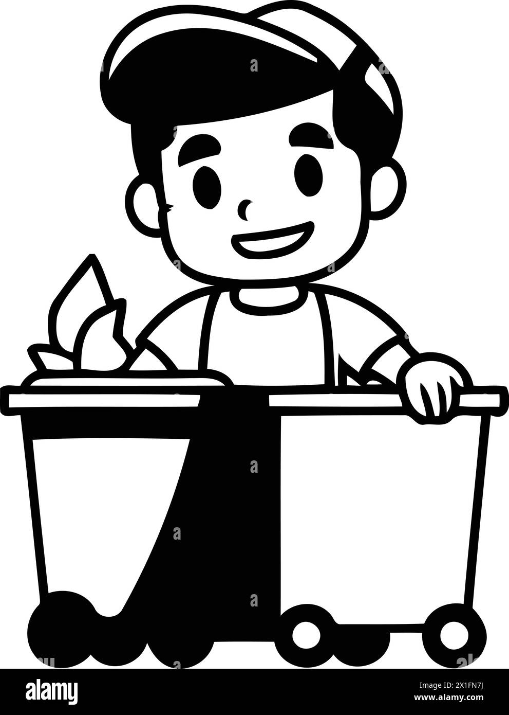 Garbage boy cartoon illustration hi-res stock photography and images ...
