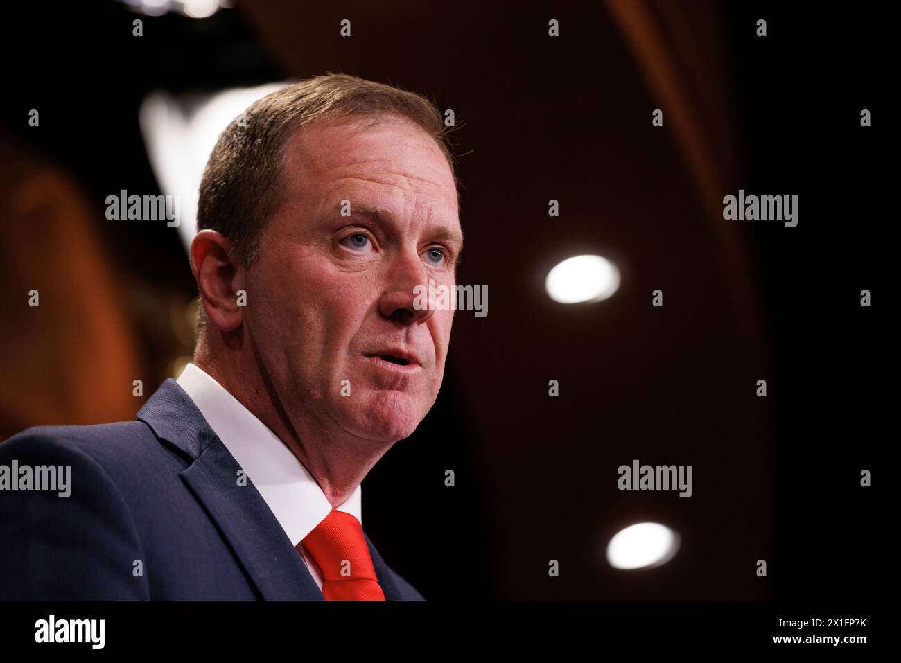 United States Senator Eric Schmitt (Republican of Missouri) speaks ...