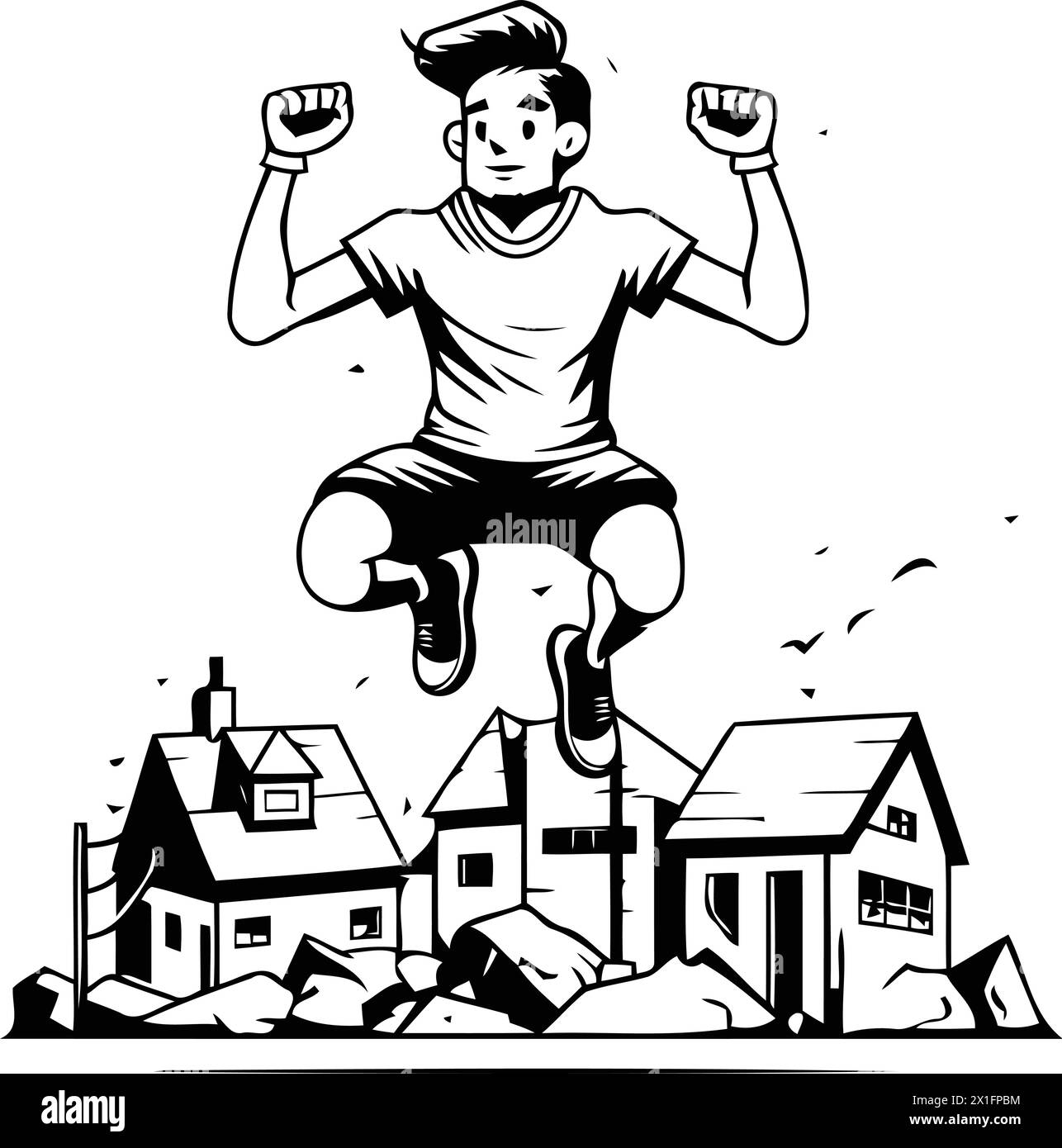 Roof jumping Black and White Stock Photos & Images - Alamy