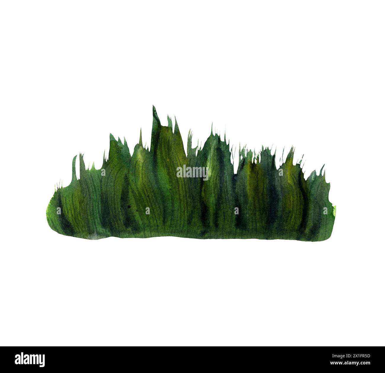 Green watercolor grass border natural, organic, bio, eco label and ...