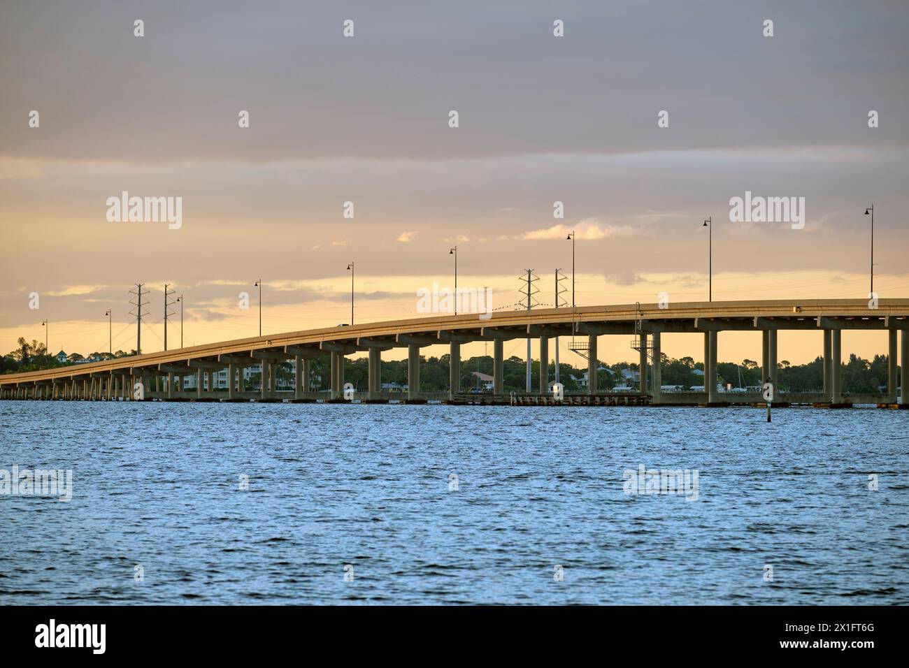 Barron Collier Bridge and Gilchrist Bridge in Florida with moving ...
