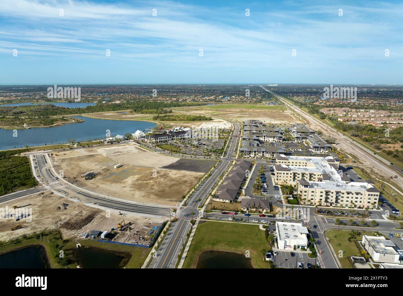 Large development area of residential housing. New suburbs ready for ...