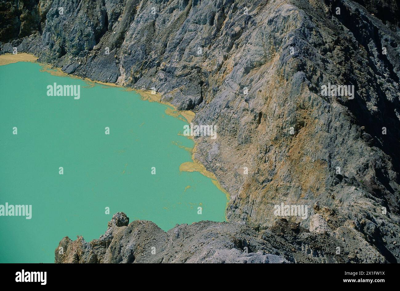 Coloured lake, Mount Kelimatu, Kelimutu National Park, Flores, East ...
