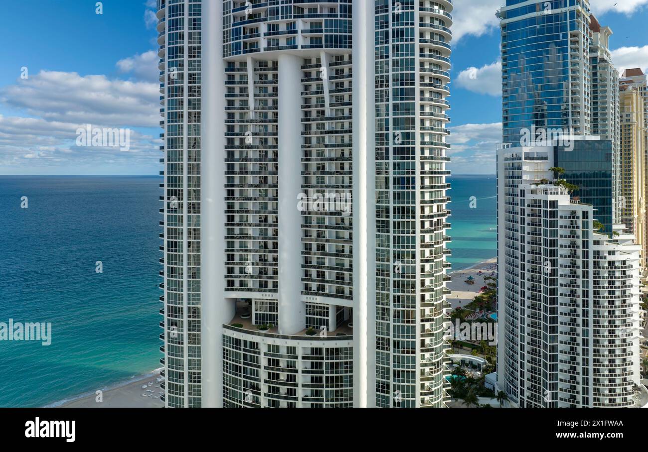 Sunny Isles Beach city with luxurious highrise hotels and condo ...