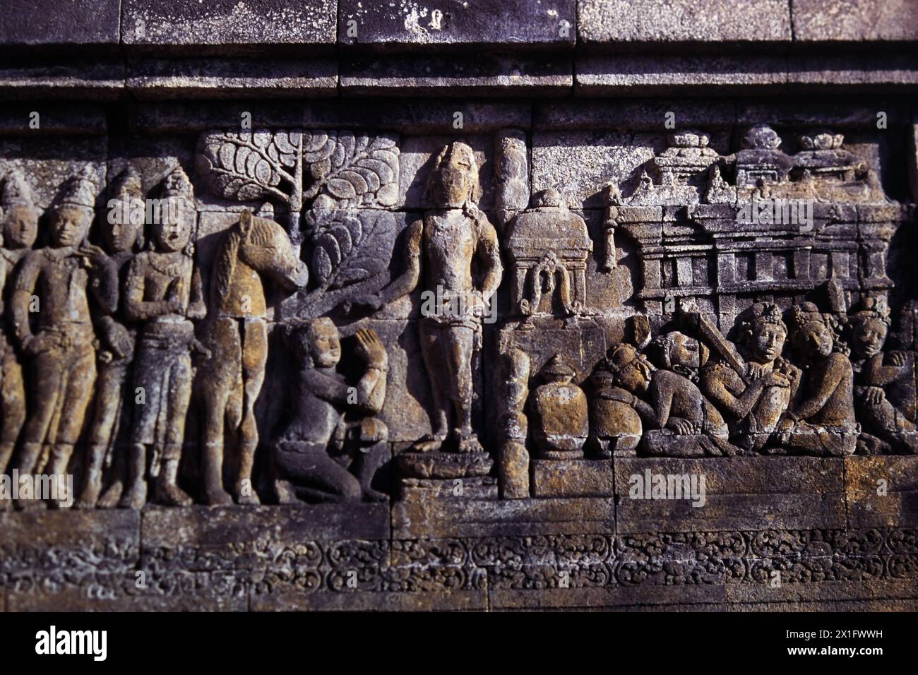 Kamadhatu relief, Borobudur Temple, Central Java, Indonesia Stock Photo ...