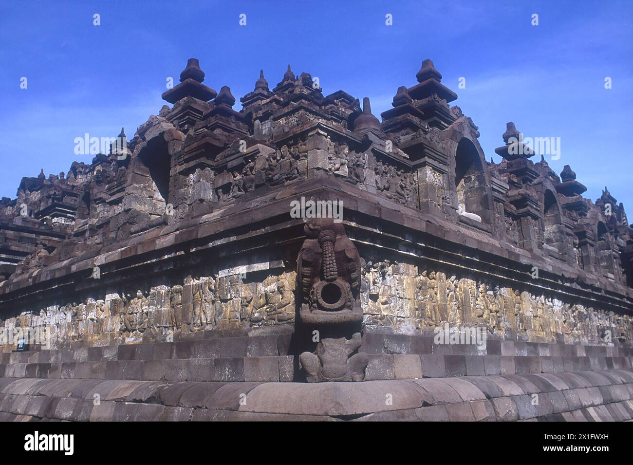 Drains and Kamadhatu relief, Borobudur Temple, Central Java, Indonesia ...
