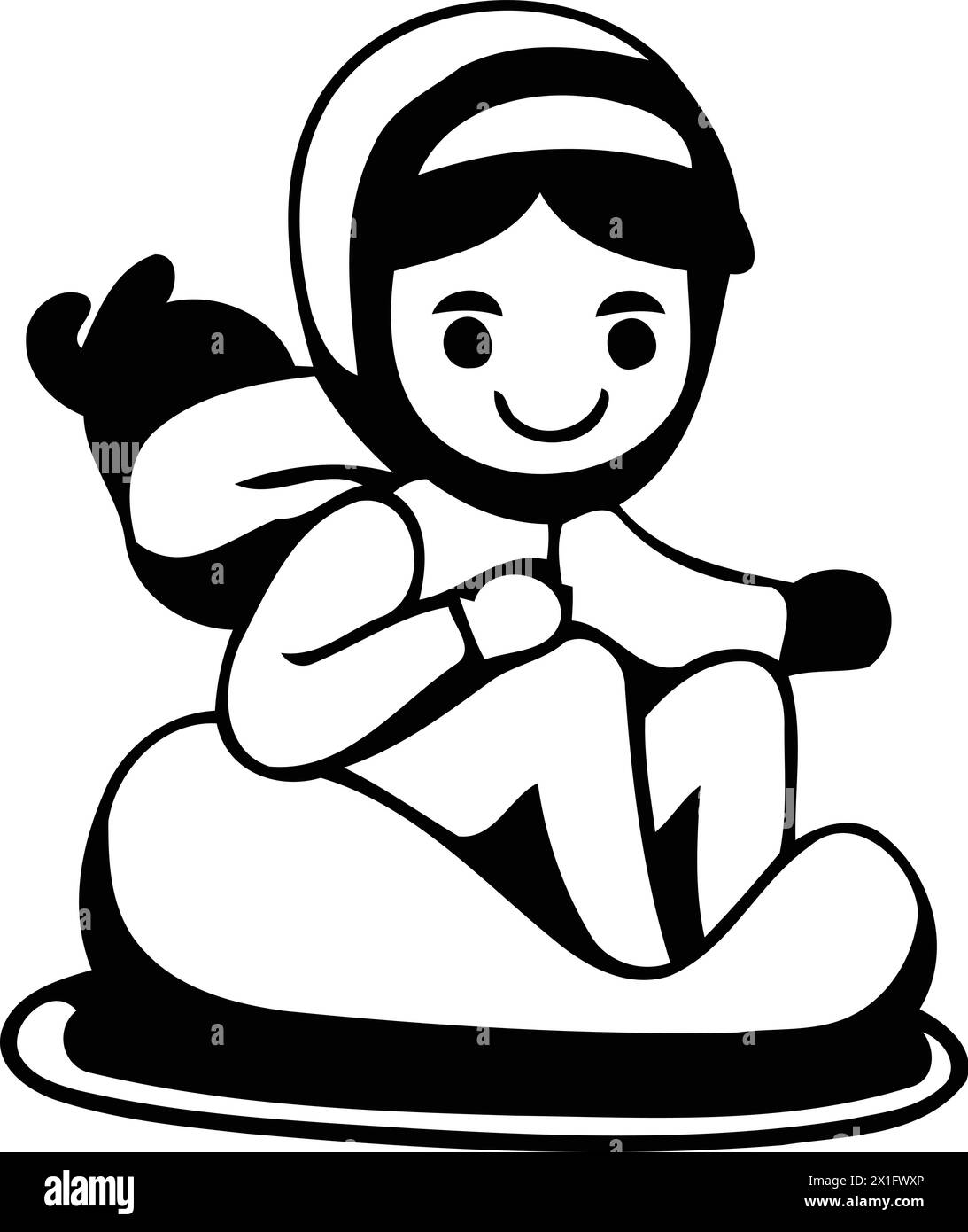 Sliding in the snow Stock Vector Images - Alamy