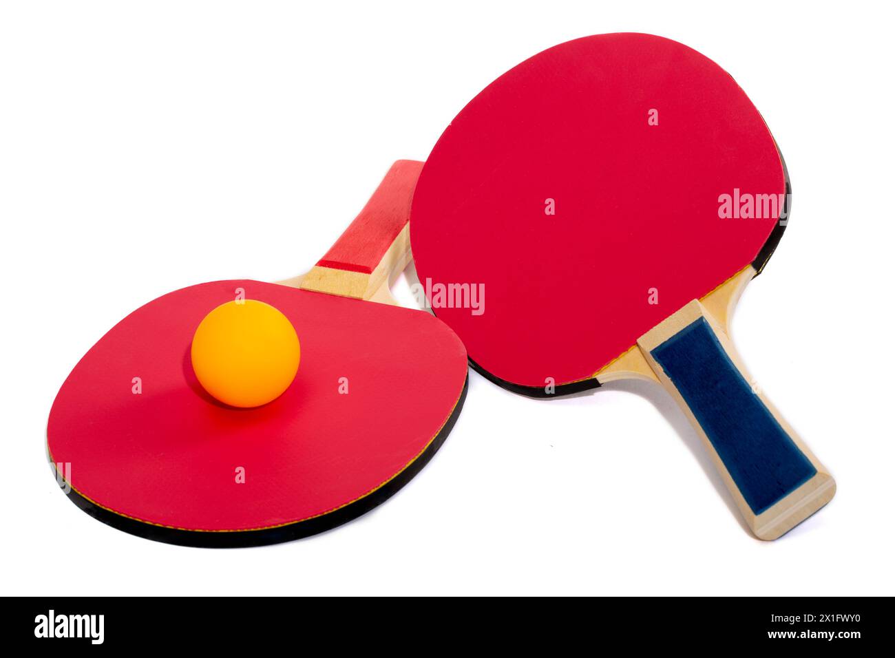 Two table tennis rackets on a white background Stock Photo - Alamy