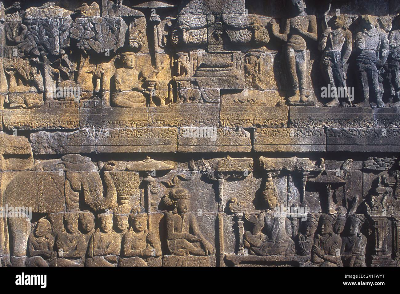 Kamadhatu relief, Borobudur Temple, Central Java, Indonesia Stock Photo ...