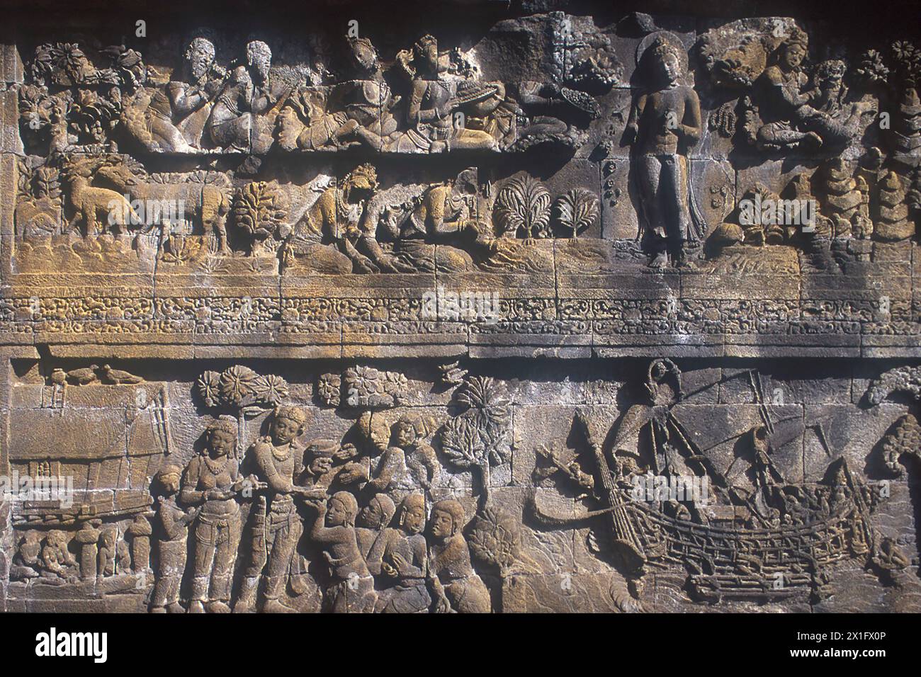 Kamadhatu relief, Borobudur Temple, Central Java, Indonesia Stock Photo ...