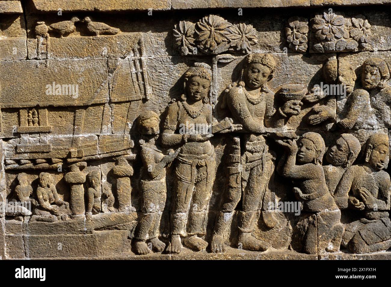 Kamadhatu relief, Borobudur Temple, Central Java, Indonesia Stock Photo ...