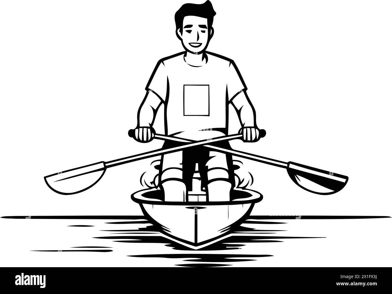 Man with rowing boat Cut Out Stock Images & Pictures - Alamy