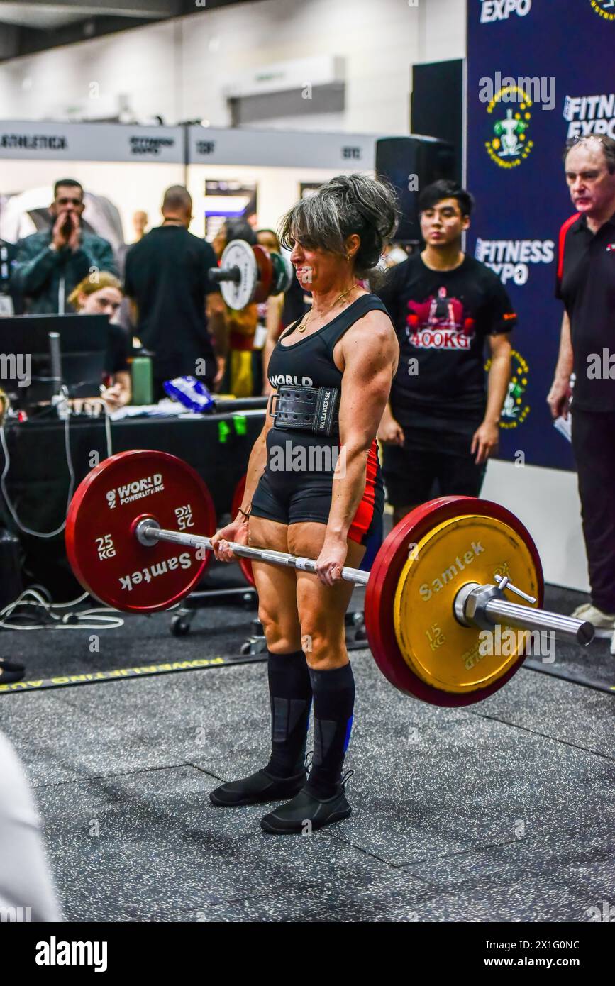 Melbourne, Australia. 13th Apr, 2024. Sandra Alcorn from Australia is ...