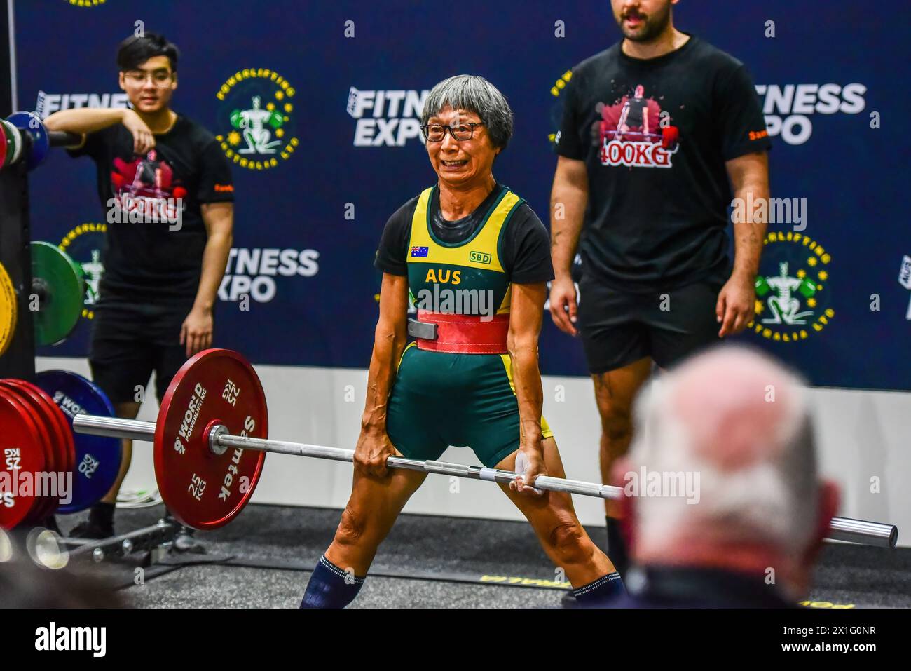Melbourne, Australia. 13th Apr, 2024. 70-plus age powerlifter Junko ...