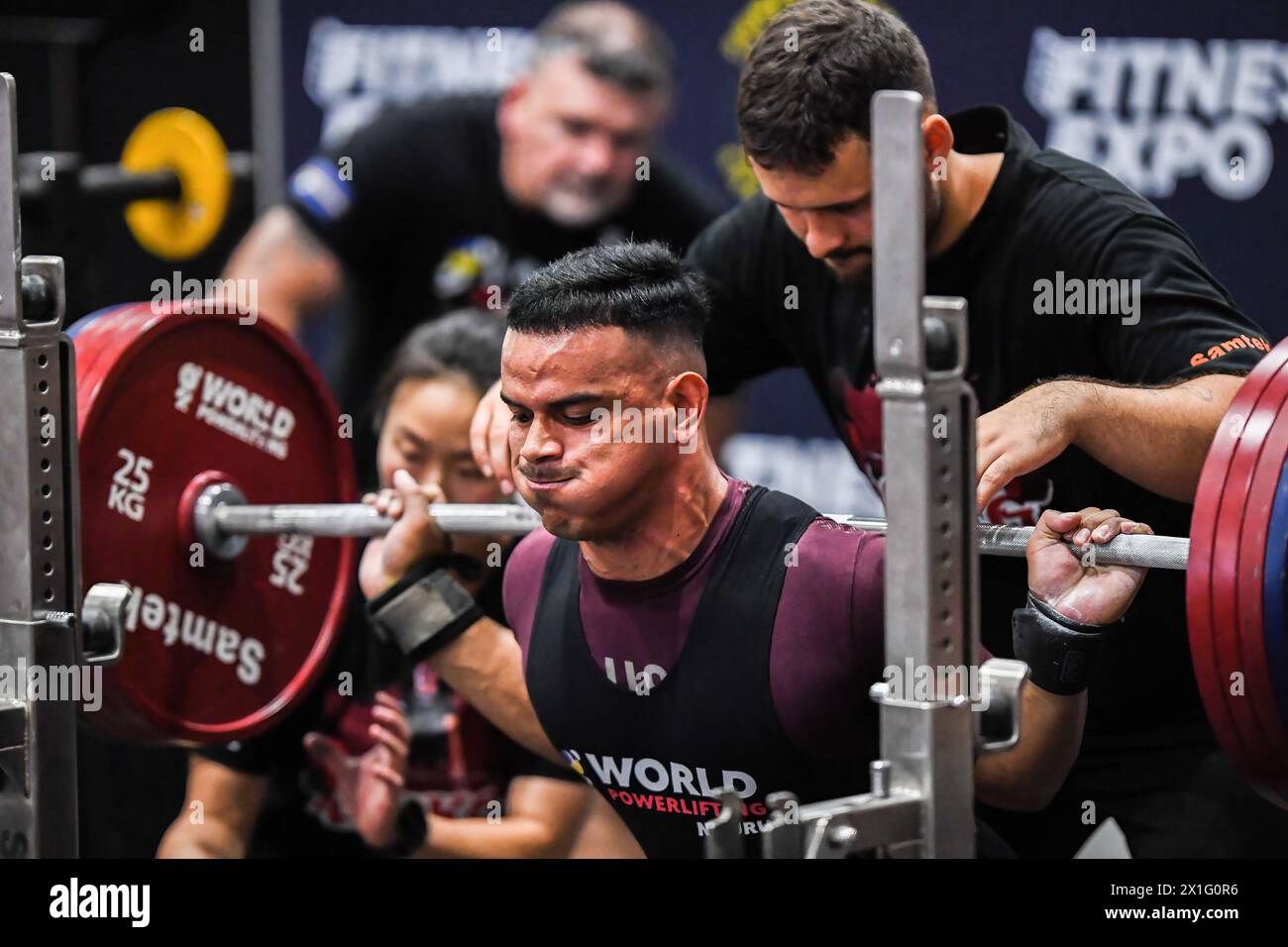 Melbourne, Australia. 13th Apr, 2024. Junior powerlifter Wise Temaki ...