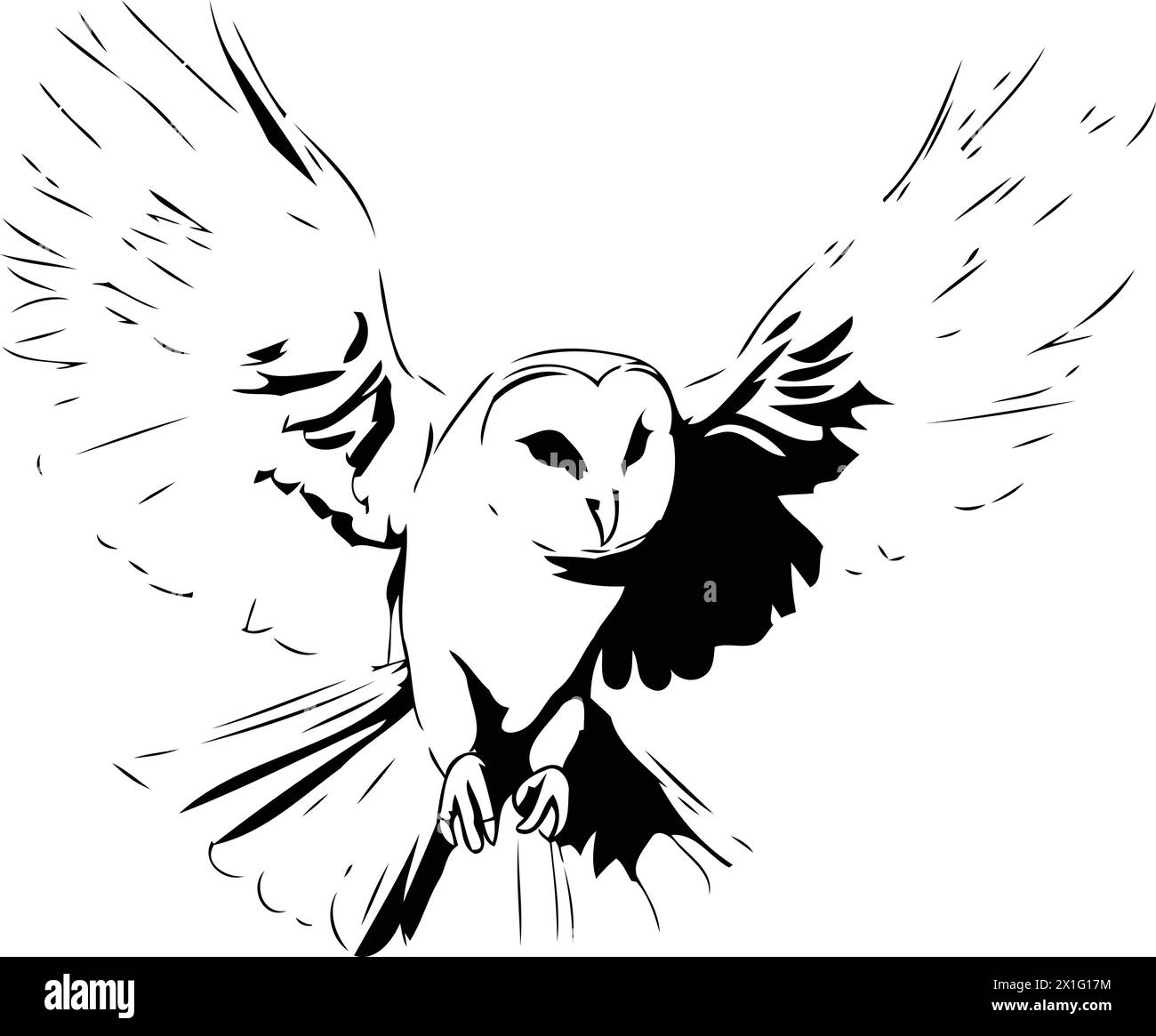 Owl in flight illustration Stock Vector Images - Alamy