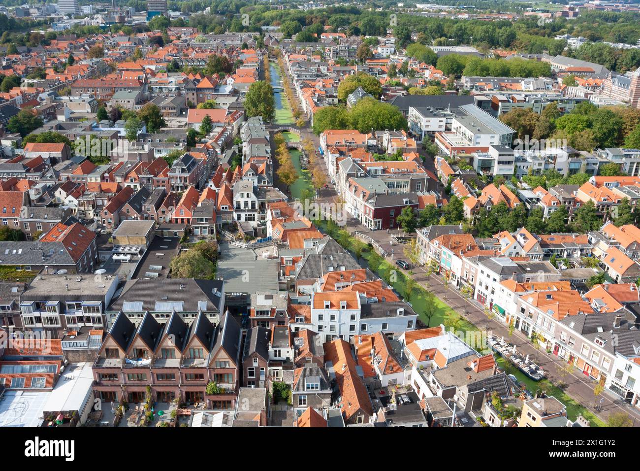 Aerial View of a Quaint European Town Showing Residential Areas and ...