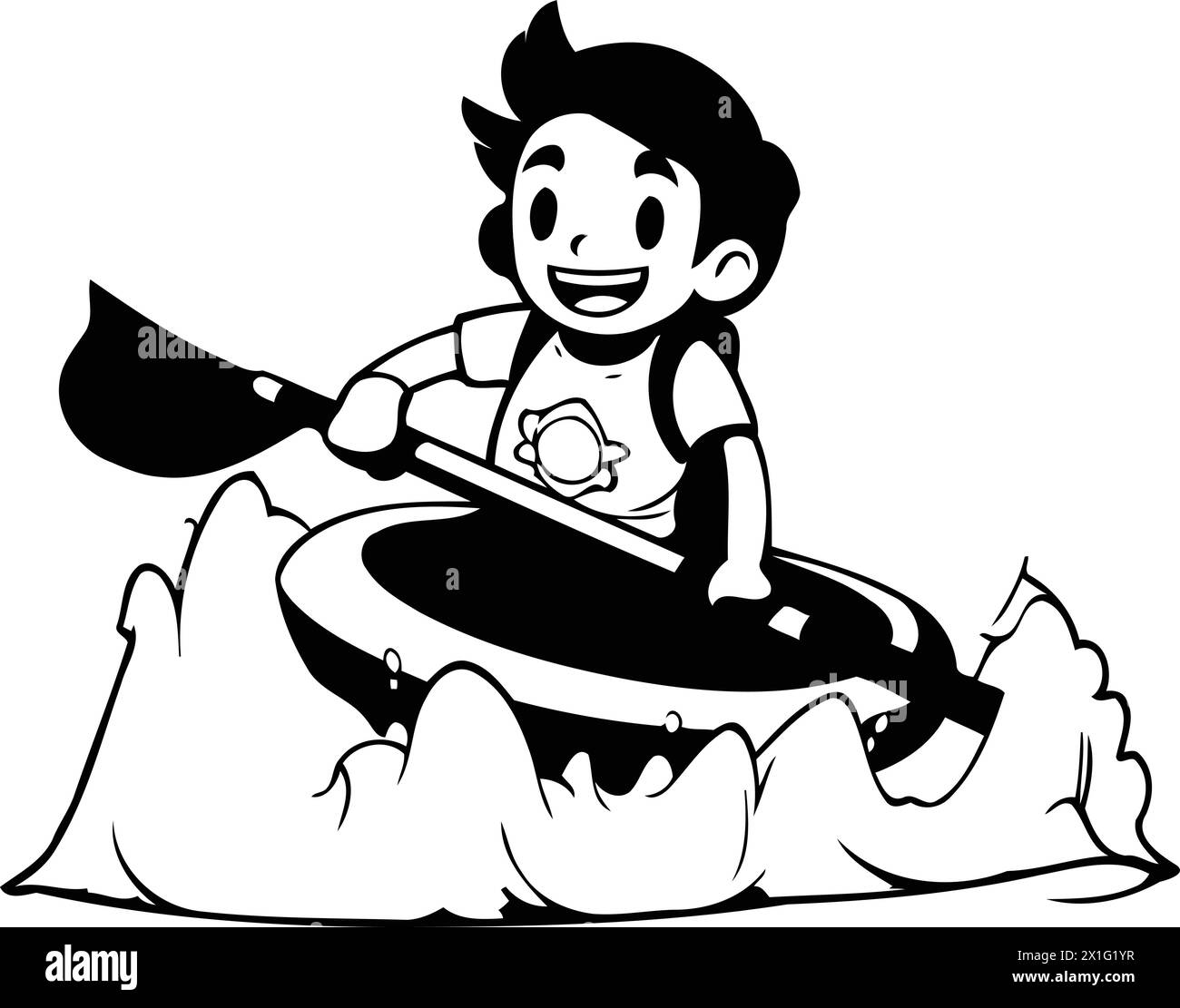 Rowing kayak Stock Vector Images - Alamy