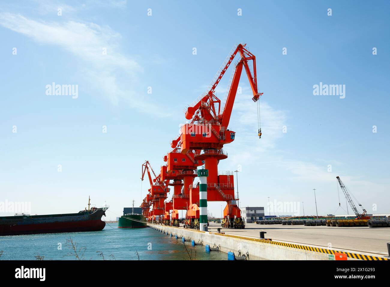 Port crane work Stock Photo - Alamy