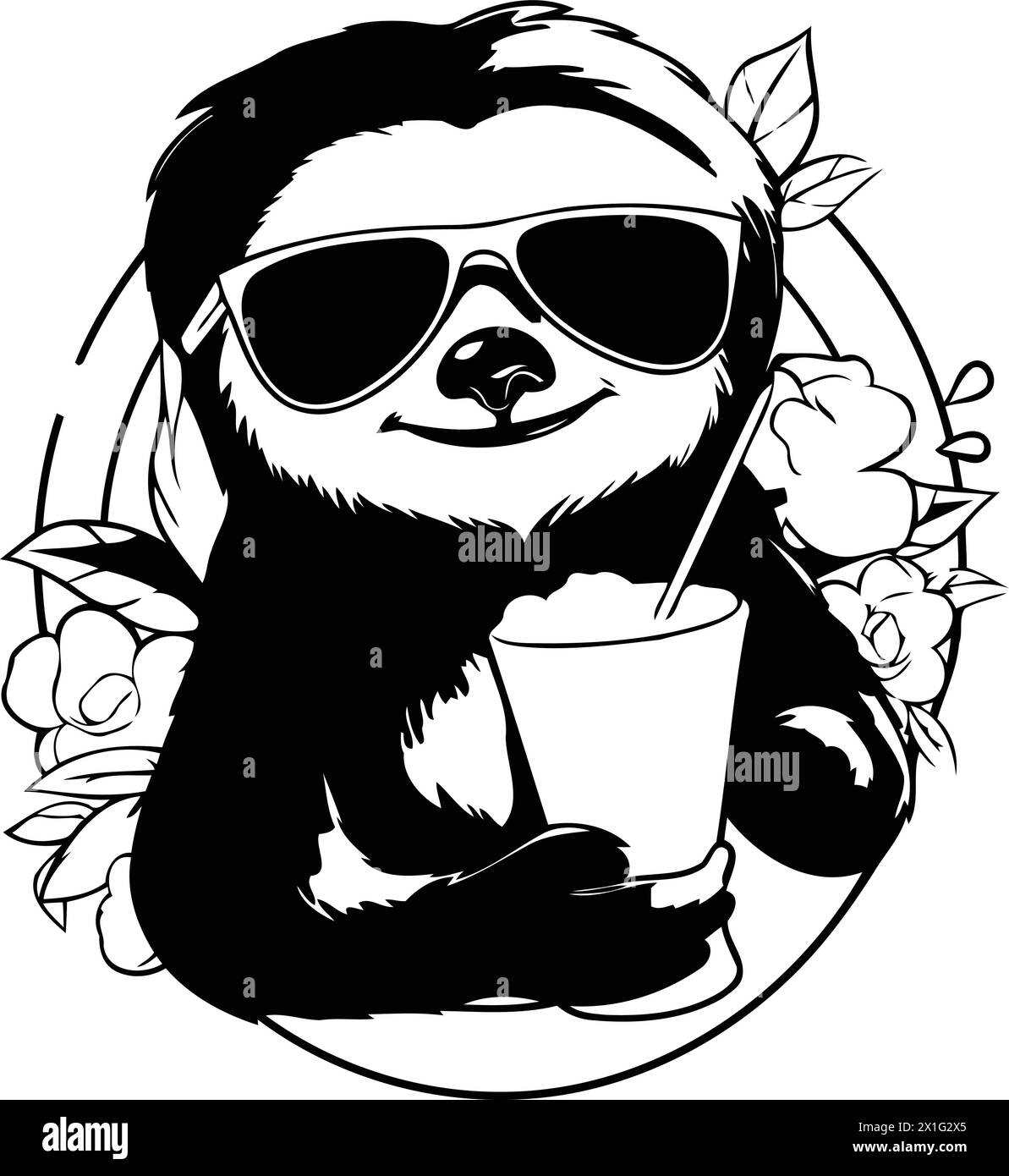 Cute animal drinking Stock Vector Images - Alamy