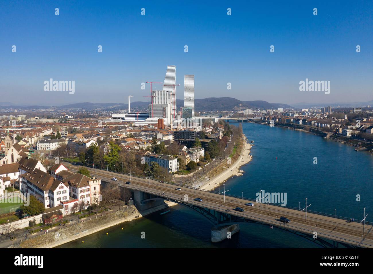 Aerial view of the bridge over the rhine hi-res stock photography and ...