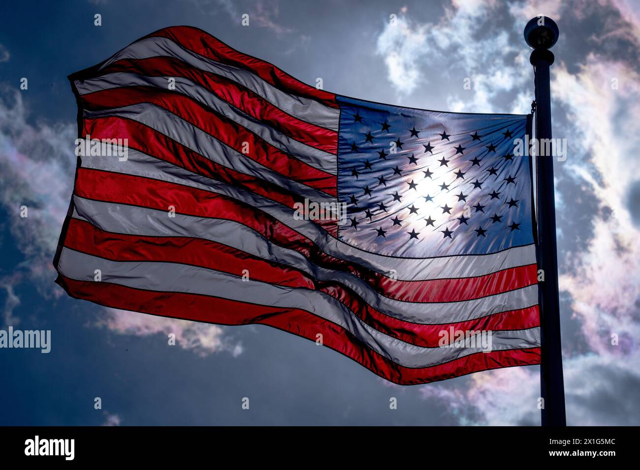 American election and vote concept. US Flag. Waving american flag on ...