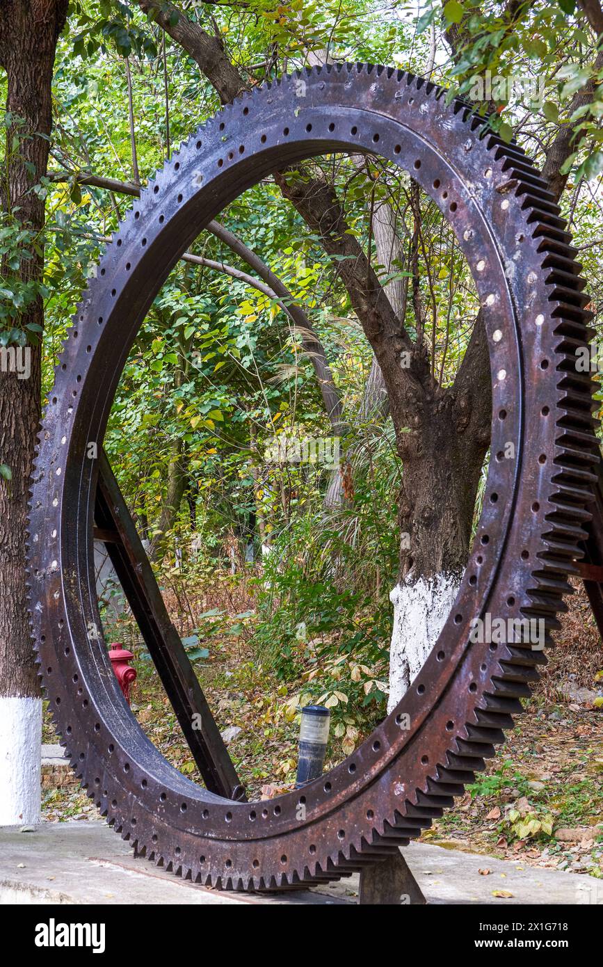 Large machinery and gears in Liuzhou Industrial Museum, Guangxi, China ...