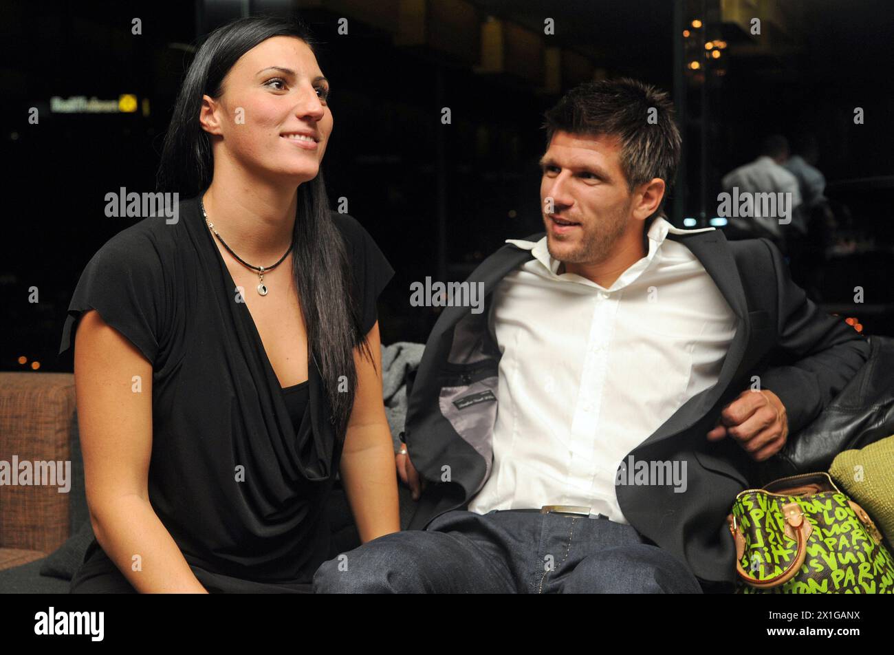 Austrian swimmer Mirna Jukic and her boyfriend Juergen Melzer during a ...