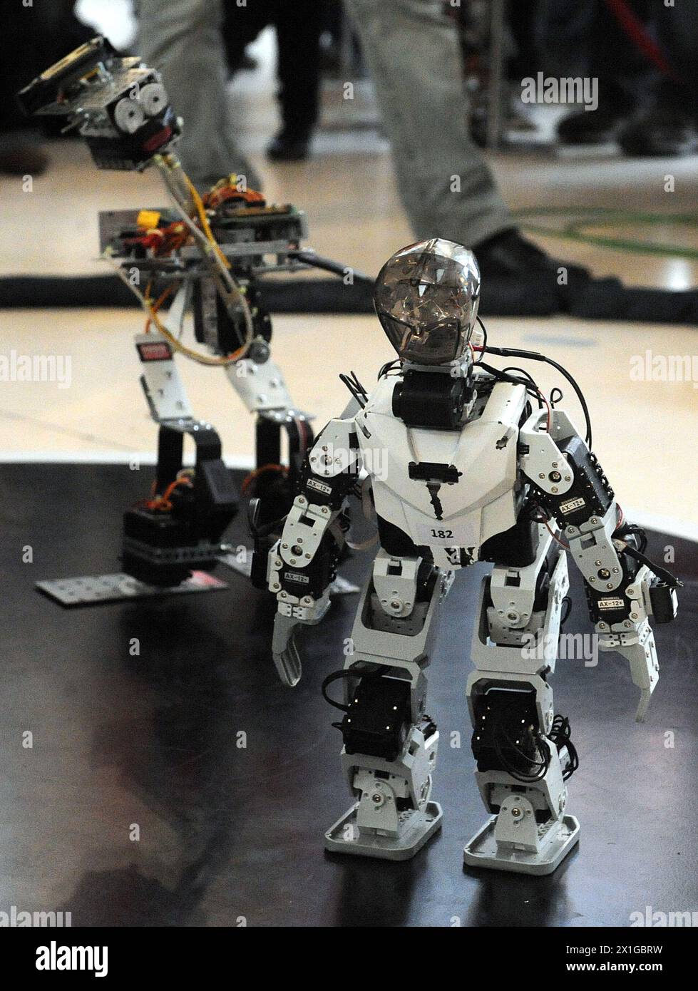 humanoid robot sumo wrestle, captured on 26 March 2011 in Vienna ...