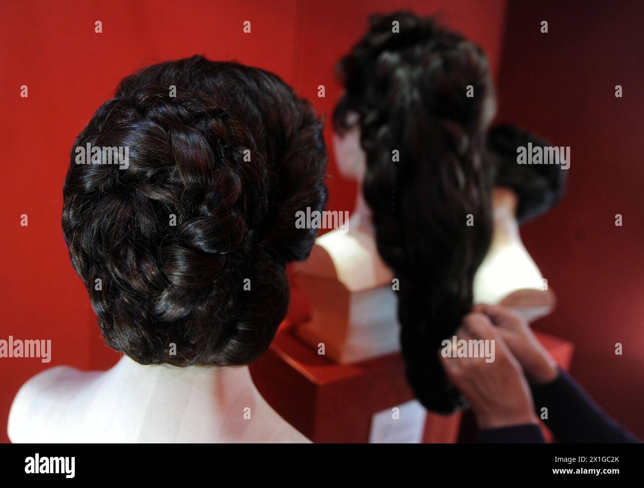 "Sisi Museum" in Vienna's Hofburg Palace shows three wigs made of real ...