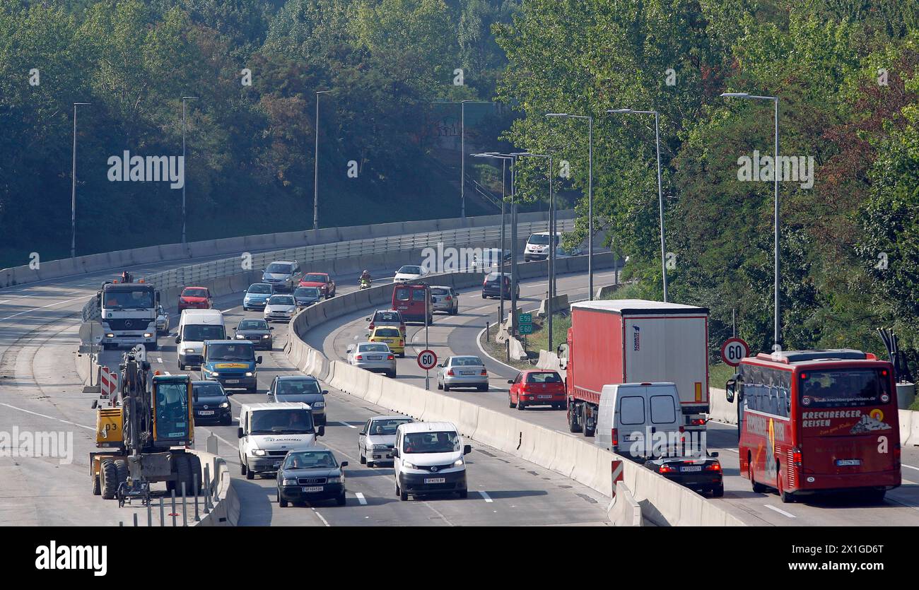 View of the Vienna motorway Südosttangente (A23) on the occasion of a ...