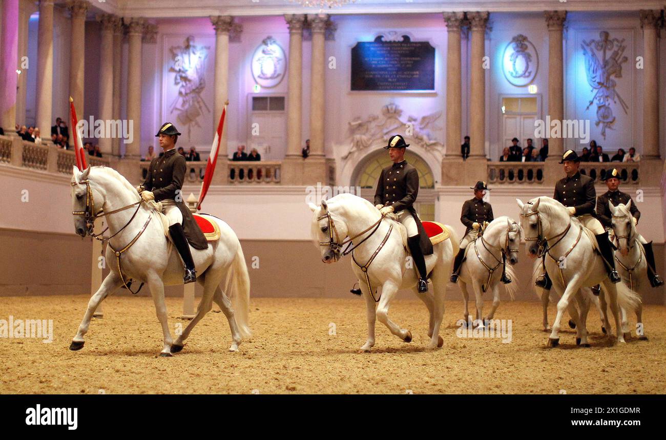 Riders from Spain, France and Austria perform during a fundraising gala ...