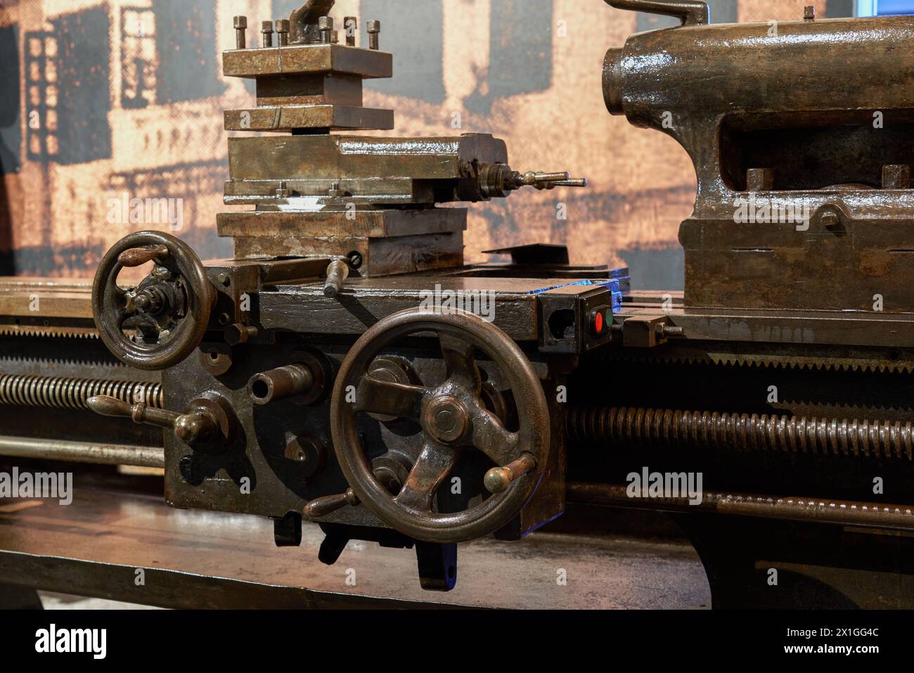 Large machinery and gears in Liuzhou Industrial Museum, Guangxi, China ...