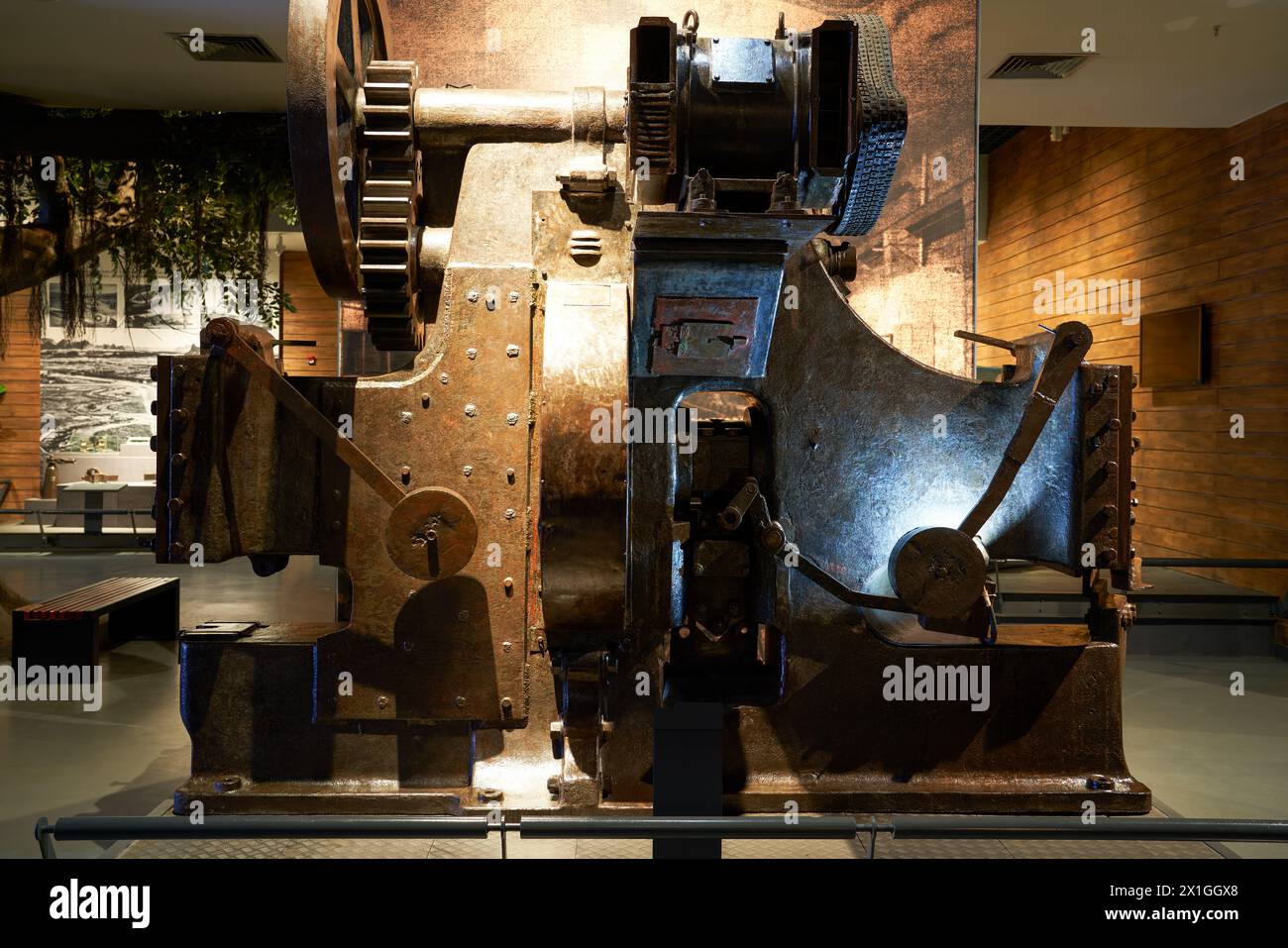 Large machinery and gears in Liuzhou Industrial Museum, Guangxi, China ...