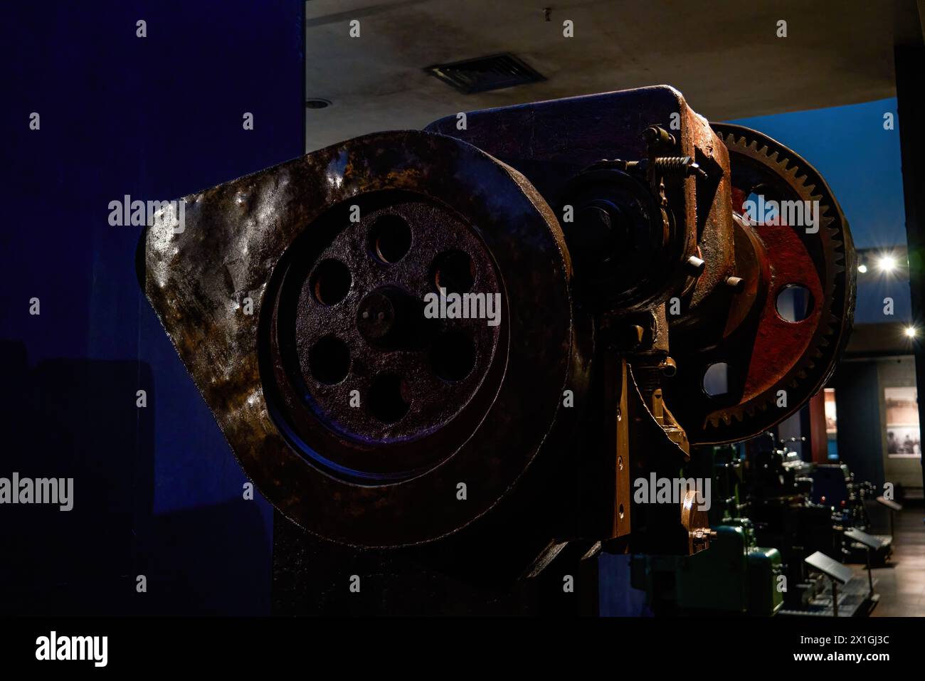 Large machinery and gears in Liuzhou Industrial Museum, Guangxi, China ...