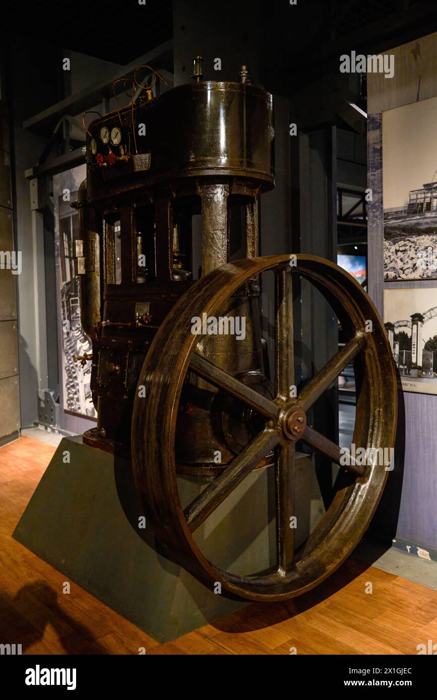Large machinery and gears in Liuzhou Industrial Museum, Guangxi, China ...