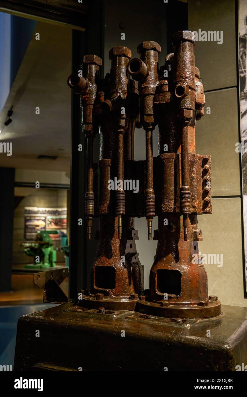 Large machinery and gears in Liuzhou Industrial Museum, Guangxi, China ...