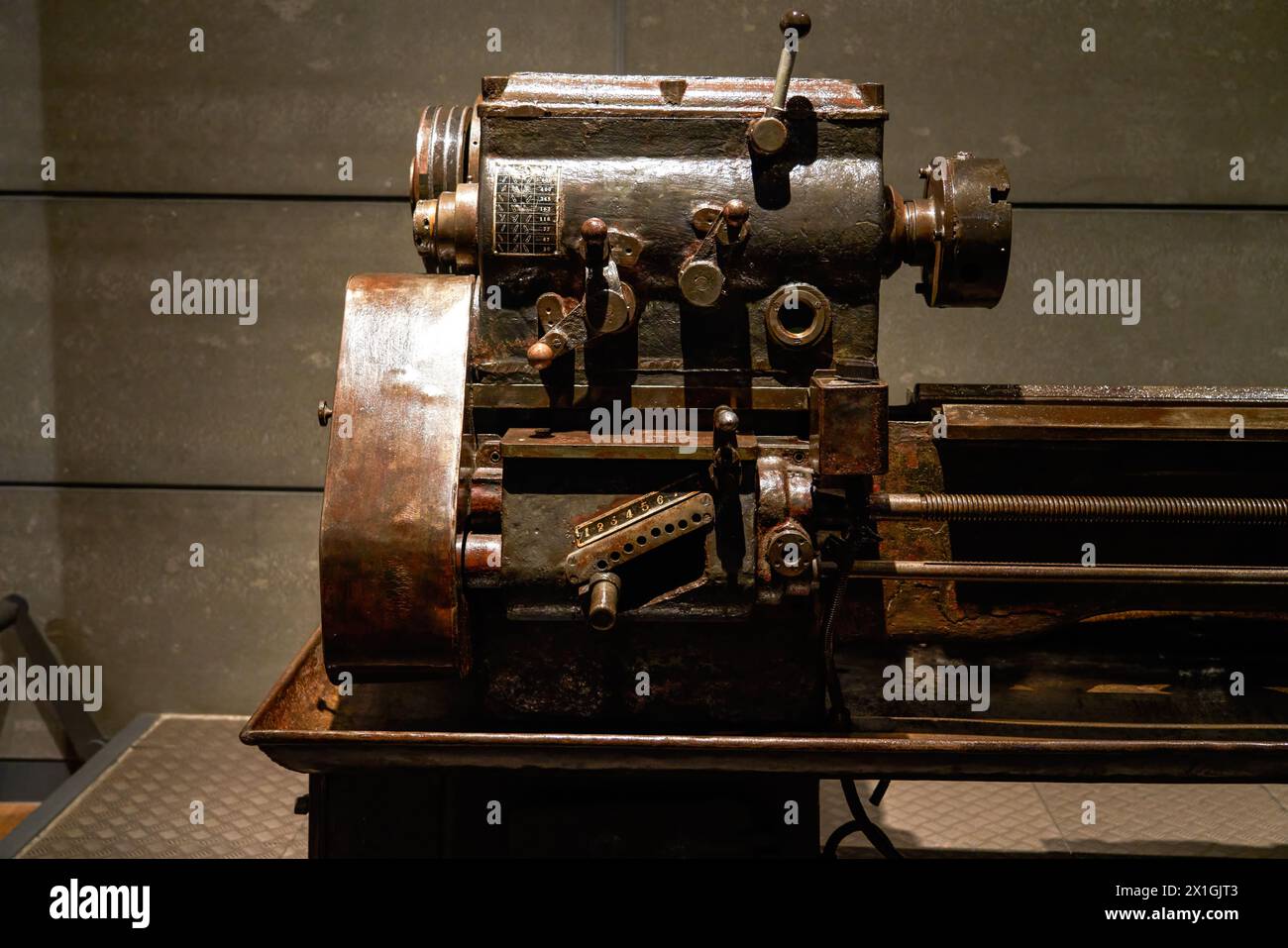Large machinery and gears in Liuzhou Industrial Museum, Guangxi, China ...