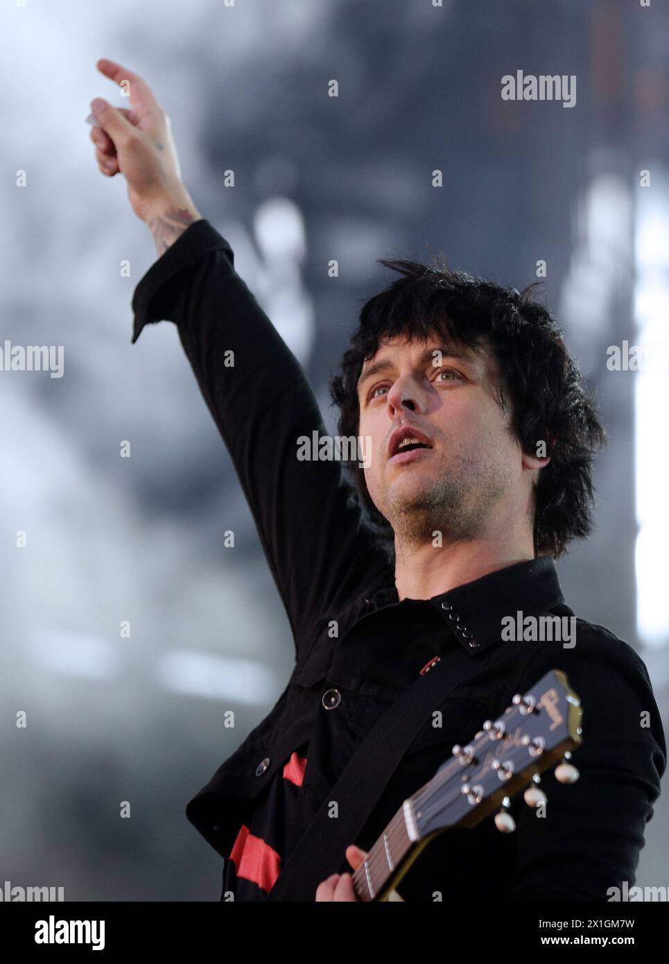 Billie Joe Armstrong, lead singer of US band Green Day, performs during ...