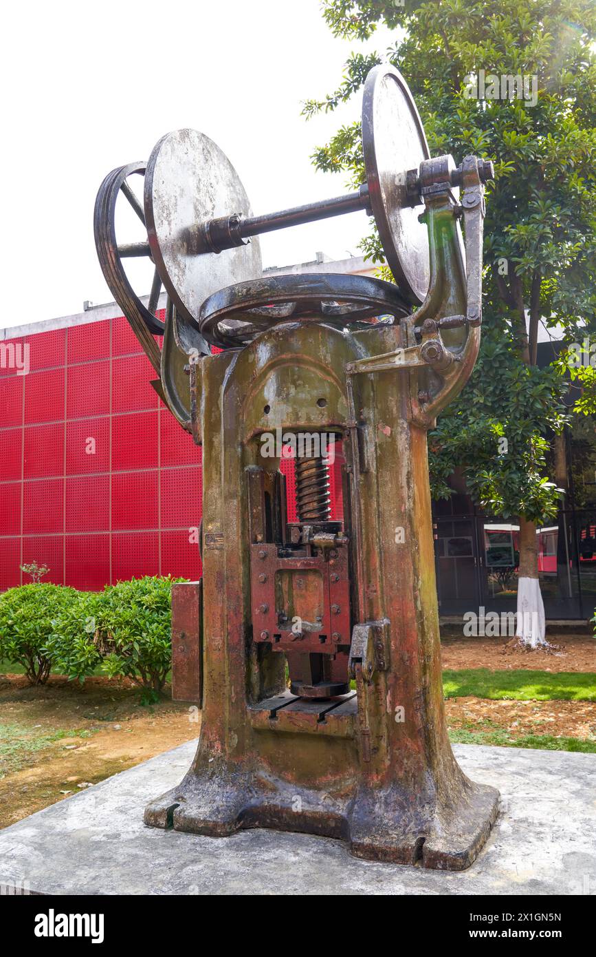 Large machinery and gears at Liuzhou Industrial Museum in Guangxi ...