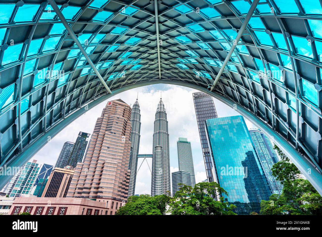 Kuala Lumpur,Malaysia-April 16 2023:An exquisite pedestrian bridge ...