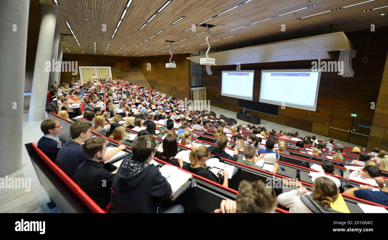 Students attend a lecture at the new Campus of the Vienna University of ...