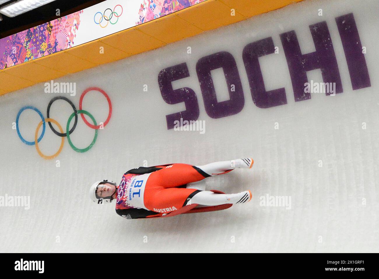 Women's Singles Luge competition at the Sanki Sliding Center at the ...