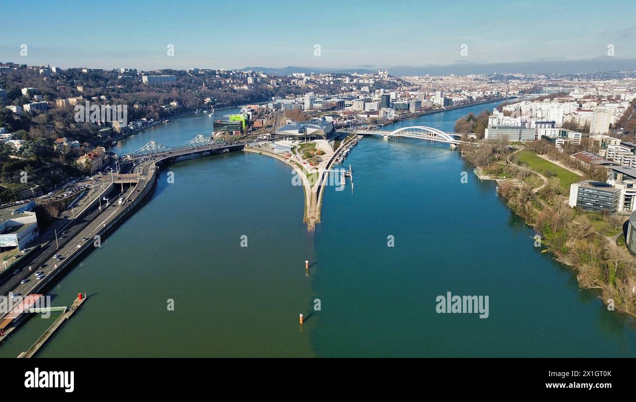 drone photo Confluence museum Lyon France Europe Stock Photo - Alamy