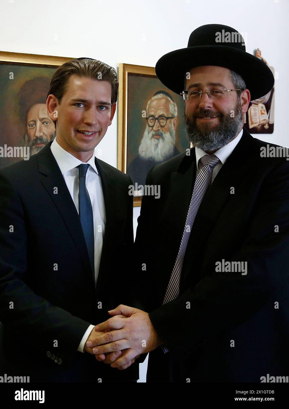 Austrian Foreign Minister Sebastian Kurz meets chief rabbi David Lau in ...