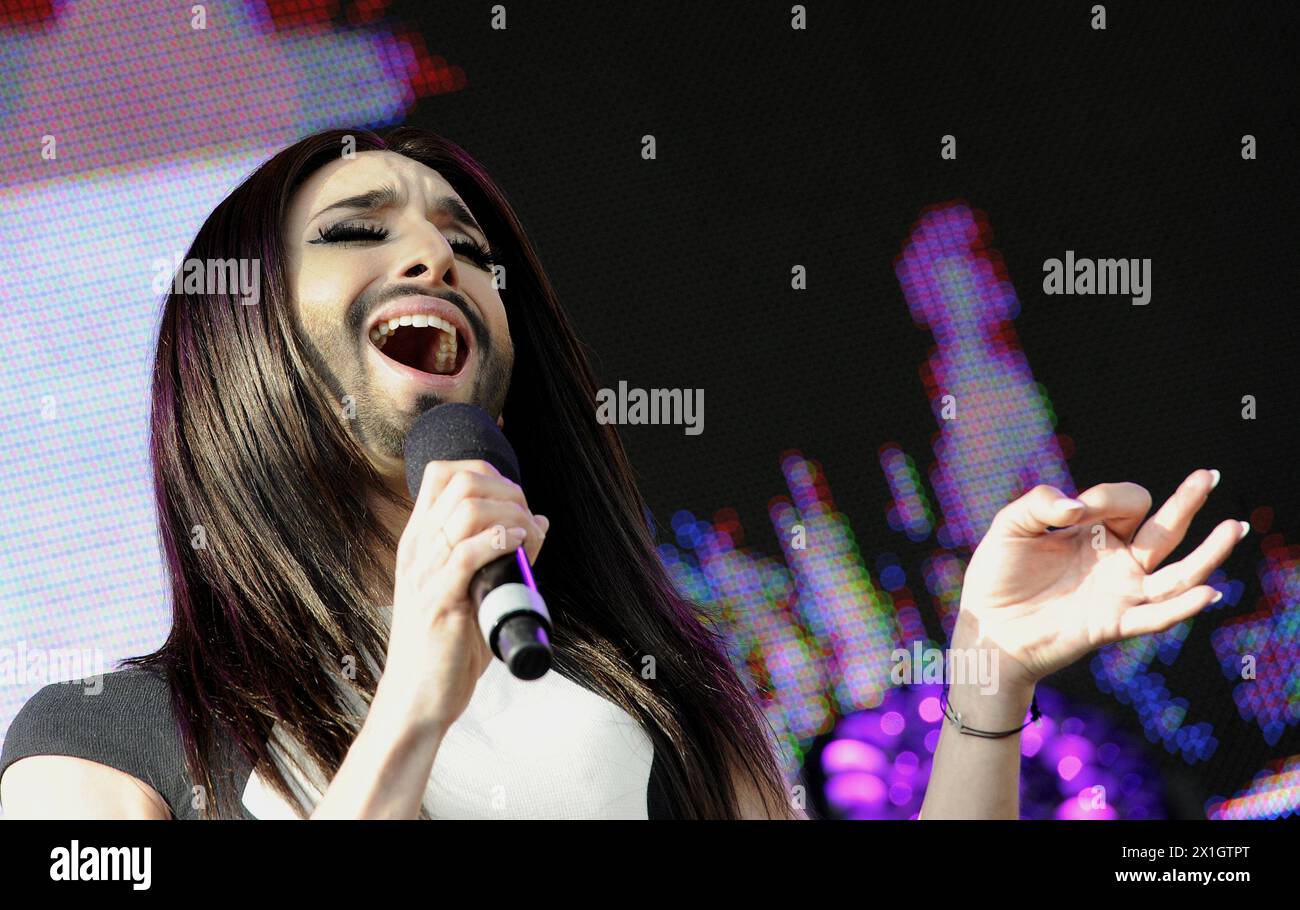 Austrian singer and Eurovision Song Contest 2014 winner Conchita Wurst ...