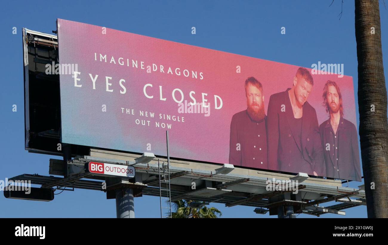 Los Angeles, California, USA 15th April 2024 Imagine Dragons Eyes ...