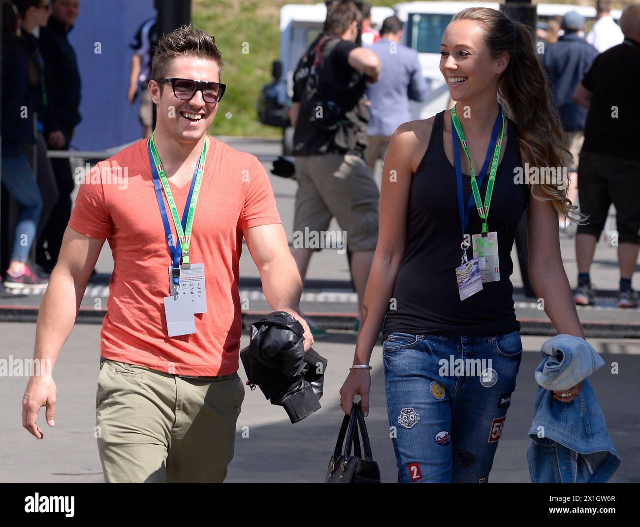 Ski racer Marcel Hirscher and his girlfriend during the Formula One ...